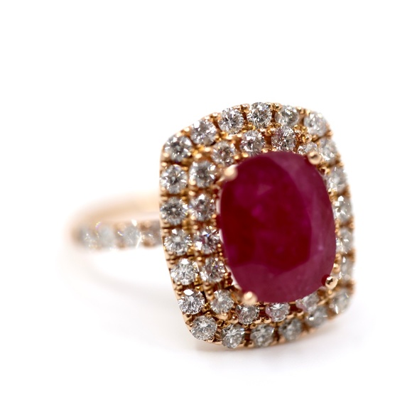 Jewelry | Burma Ruby And Diamonds Rose Gold Ring | Poshmark